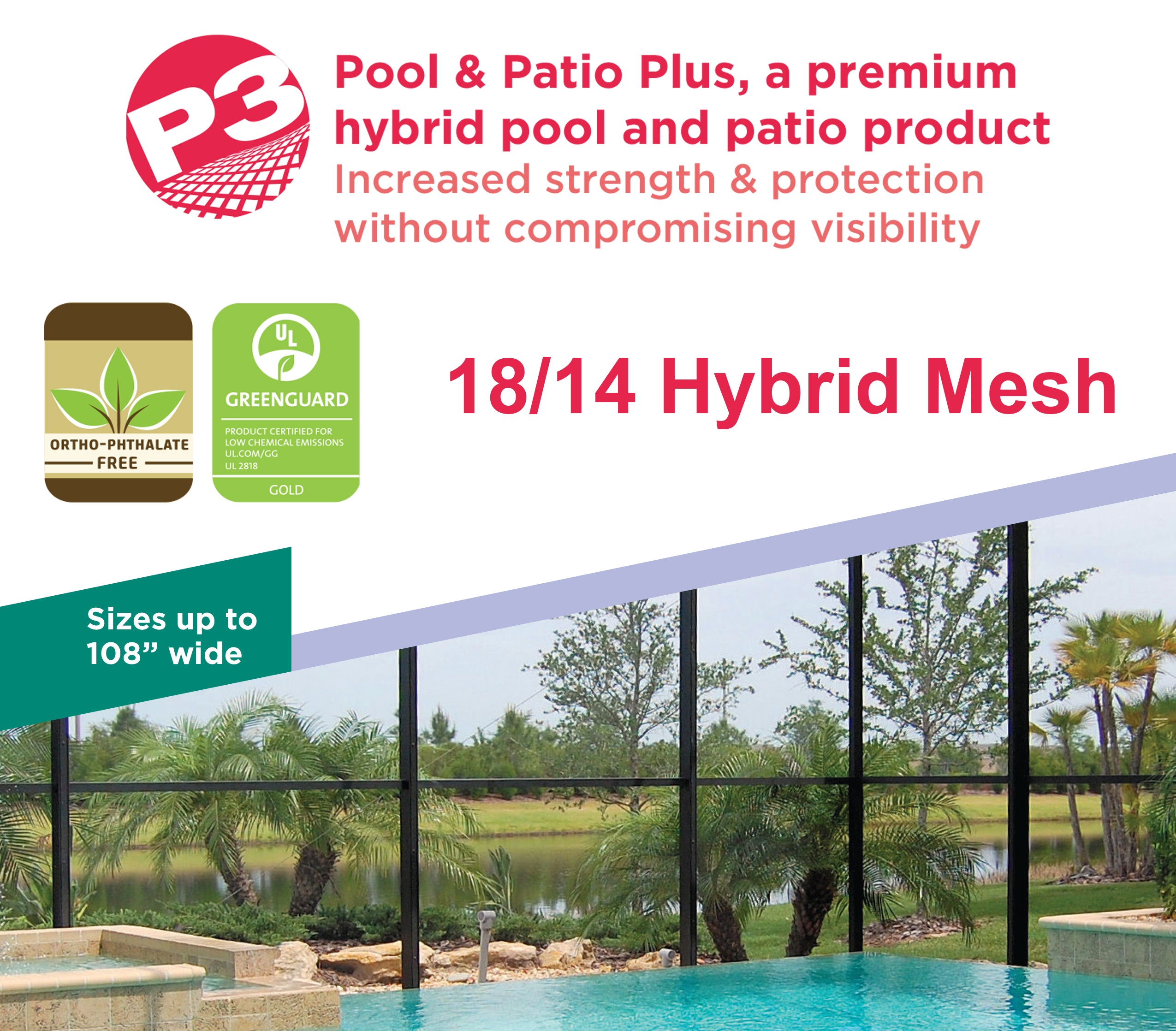 18/14 Hybrid P3 - Pool and Patio Plus Screen | U-Build-It Aluminum Centers